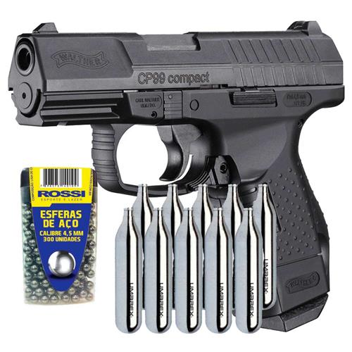 Pistola CO2 Walther CP99 Compact Blow Back + CO2 e Esferas
