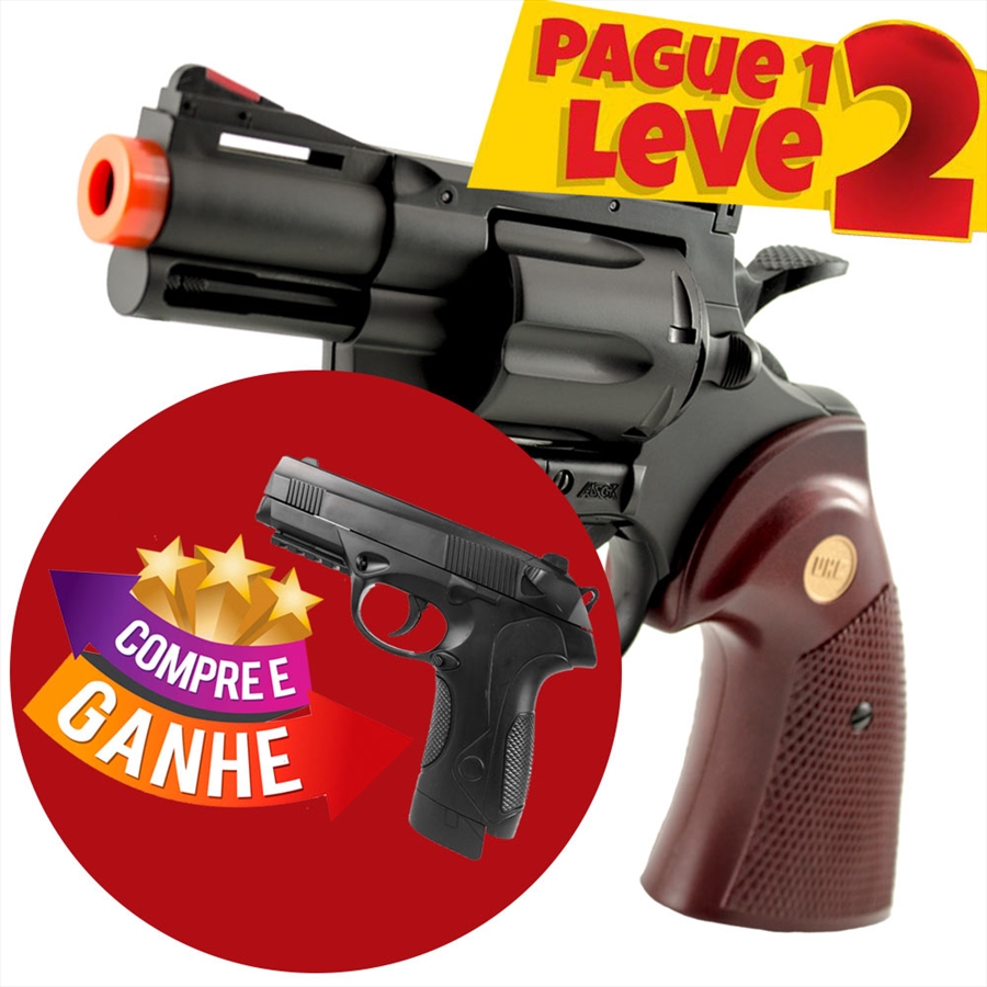 Revólver Airsoft Spring Python 357 2,5" 6mm + Pistola de Brinde!