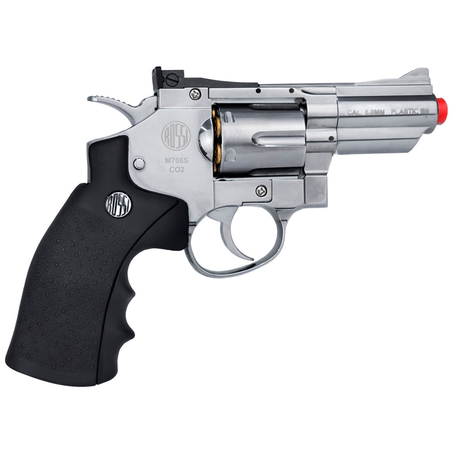 Revólver Airsoft CO2 Rossi 708S Niquelado 6mm - Casa da Carabina