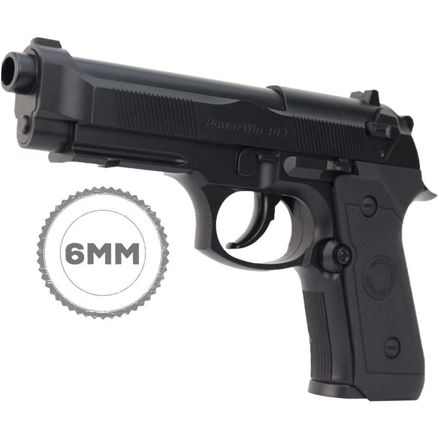 Pistola CO2 Beretta M9 6mm Wingun + 02 CO2 + 100 Esferas e Case