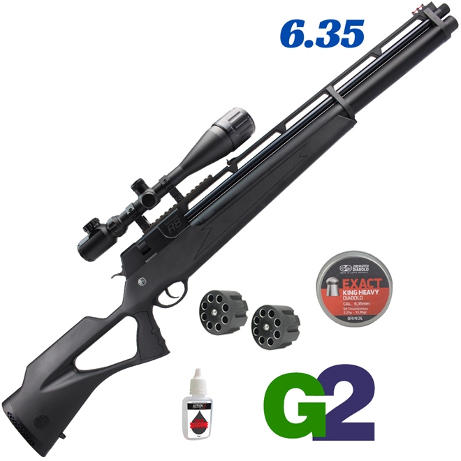 Carabina PCP Rossi R8 STD 6.35mm + Luneta Rossi 6-24X50 Iluminada