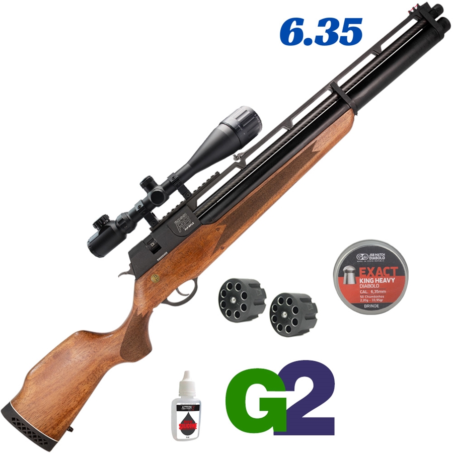 Carabina PCP Rossi R8 6.35mm STD + Luneta Rossi 6-24X50 Iluminada