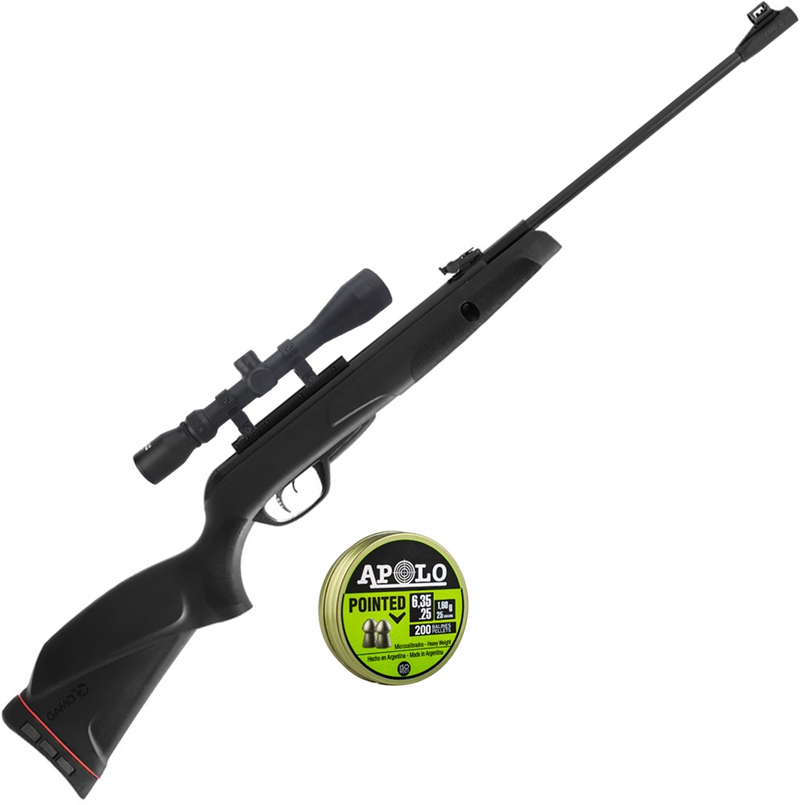 Carabina Gamo Black Knight IGT Mach1 6.35mm + Luneta e Chumbinho