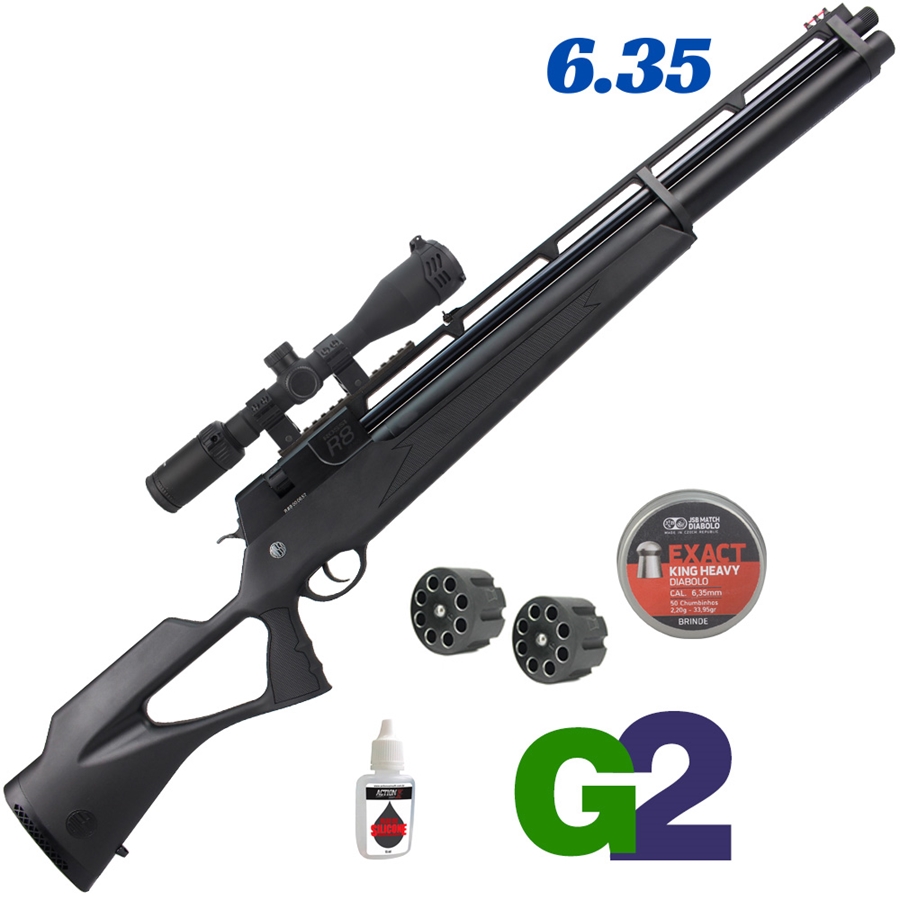 Carabina PCP Rossi R8 STD 6.35mm + Luneta Discovery 3-9X40