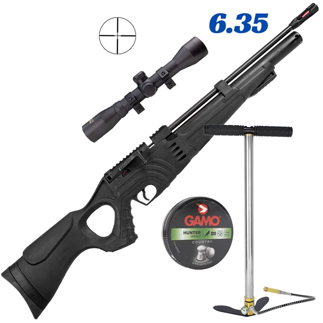 Carabina PCP Hatsan Flash 101 6.35mm + Bomba PCP + Luneta e Chumbinho