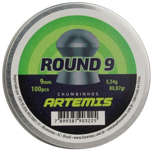 Chumbinho Artemis Round 9mm - 100 unidades
