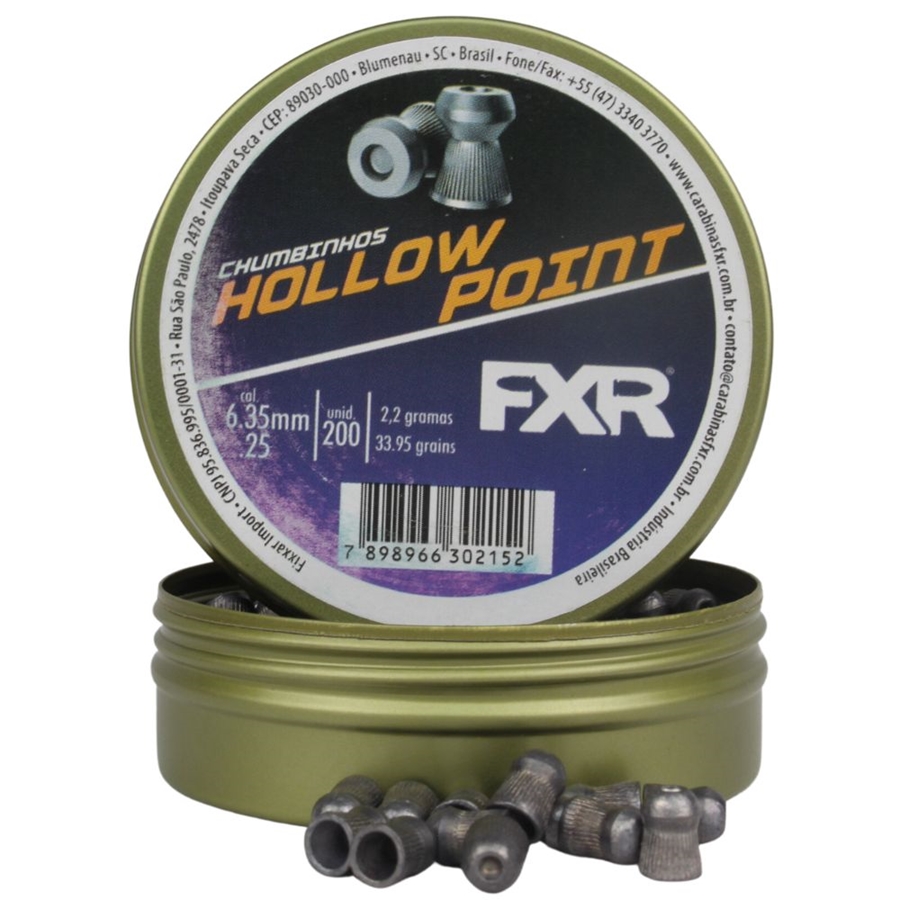 Chumbinho FXR Hollow Point 6.35mm - Casa da Carabina