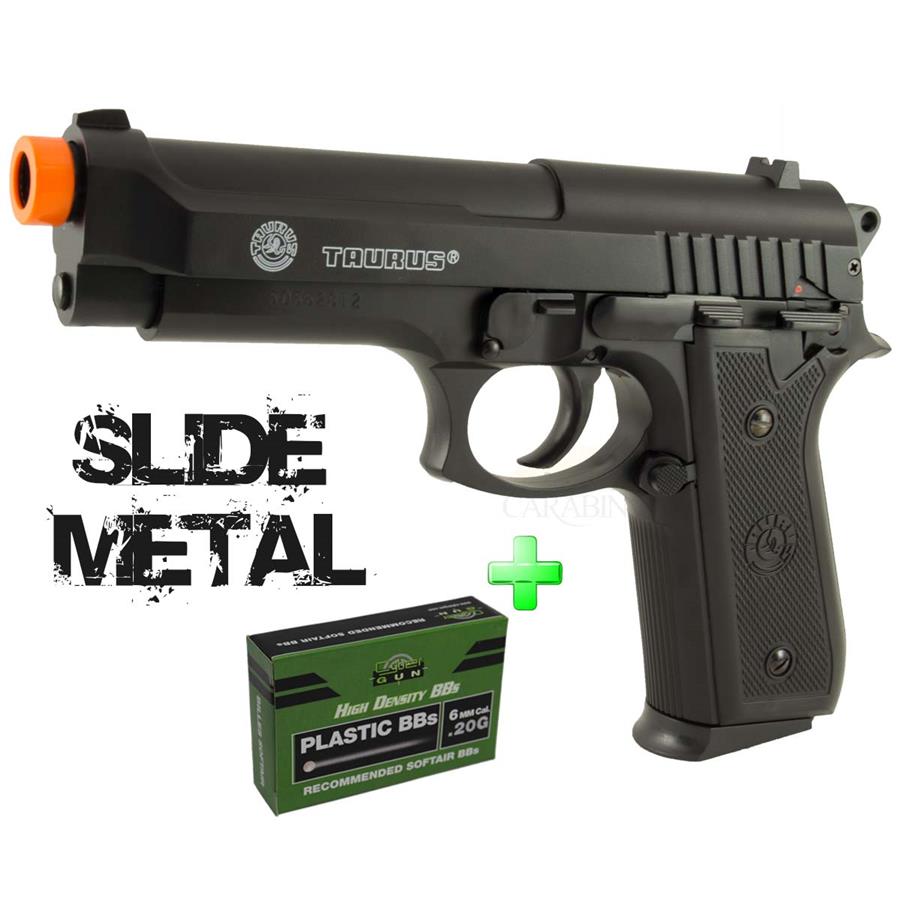 Pistola Airsoft Taurus PT92 Slide Metal Cybergun - Casa da Carabina