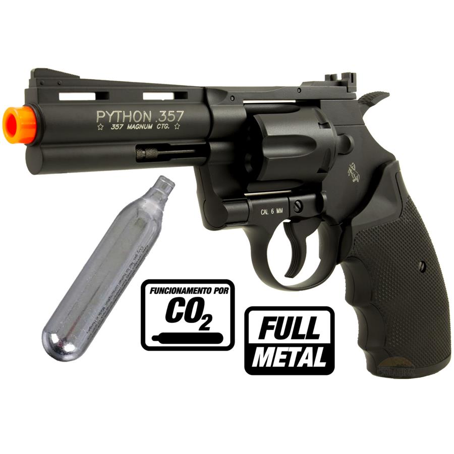 Revólver Airsoft CO2 Python 357 Magnum 6Pol - Casa da Carabina