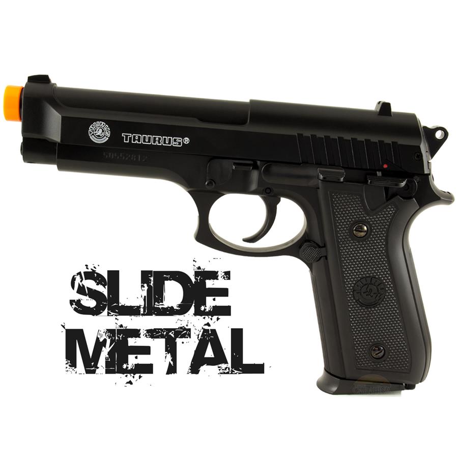 Pistola Airsoft Taurus PT92 Slide Metal + Alvo e 6000 BBS